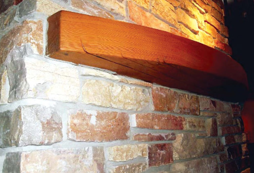 Fireplace Mantels - Custom Radius Beam Mantel - Old Growth Wood Mantels